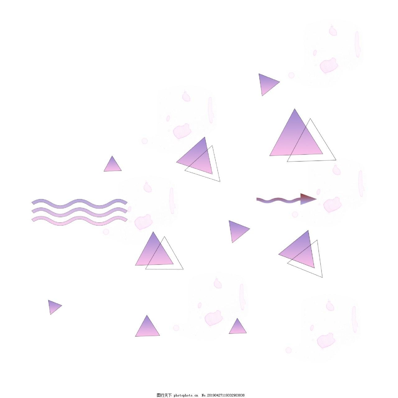 不规则几何渐变三角形图片_漂浮素材_设计元素-图行天下素材网