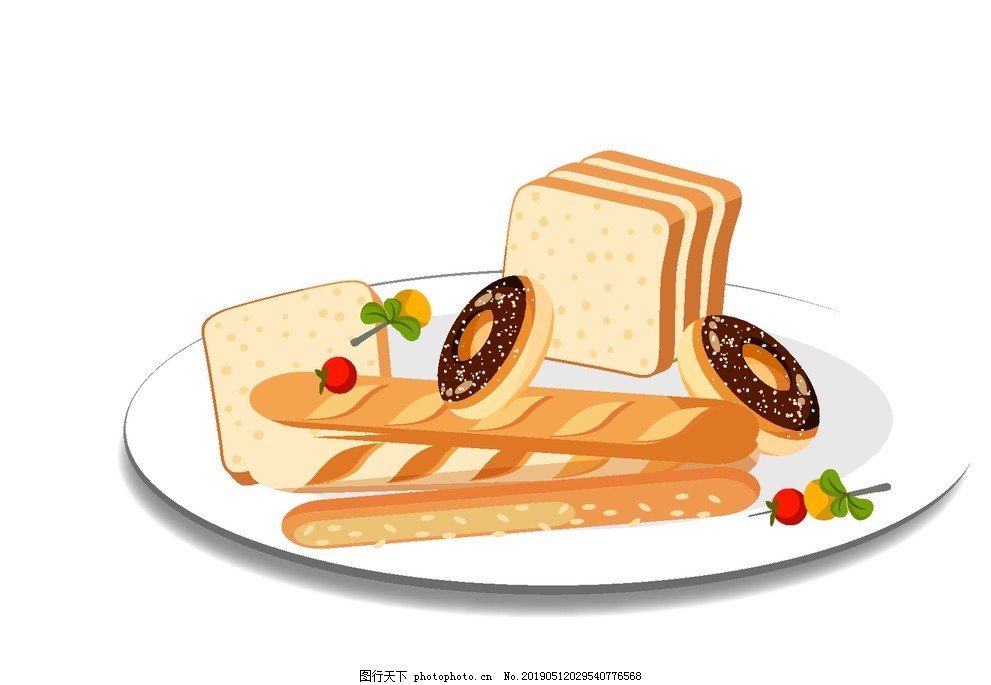 卡通面包图片_其他_其他-图行天下素材网